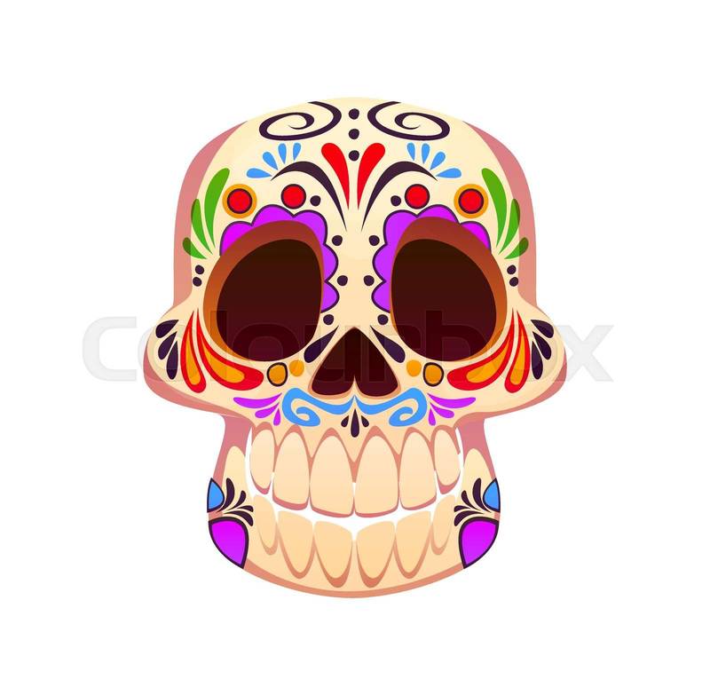 Cartoon day of the dead dia de los muertos sugar calavera sk | Colourbox