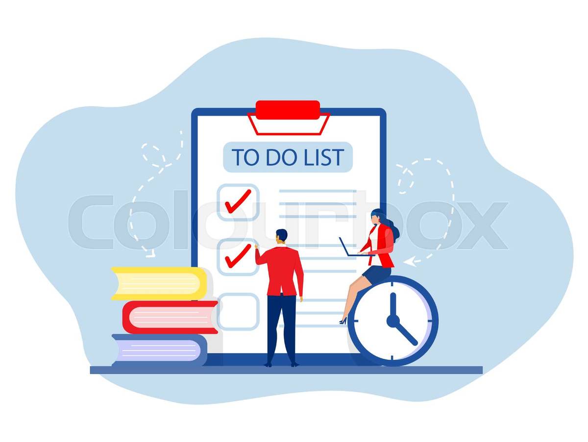 To do list , People do tasks and check schedules. people do | Colourbox